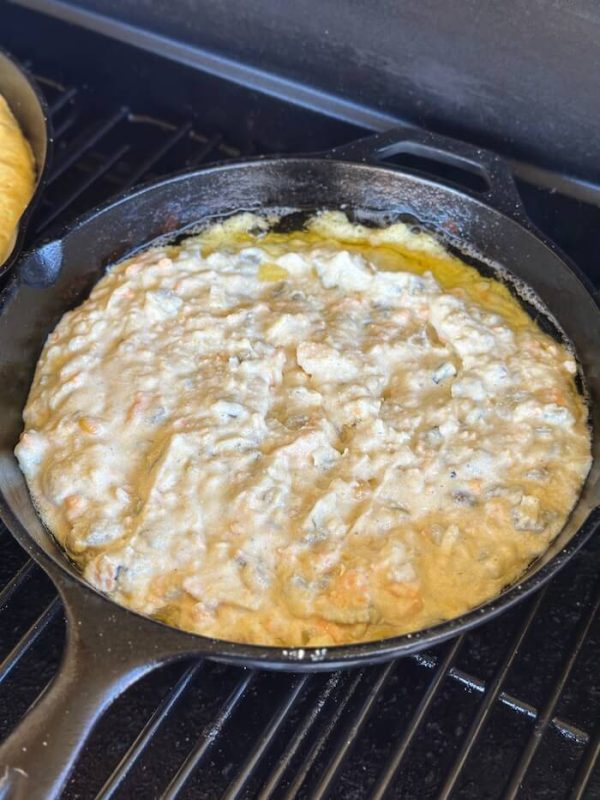 Loaded Smoked Cornbread with Cheese and Green Chiles | Pellets and Pits