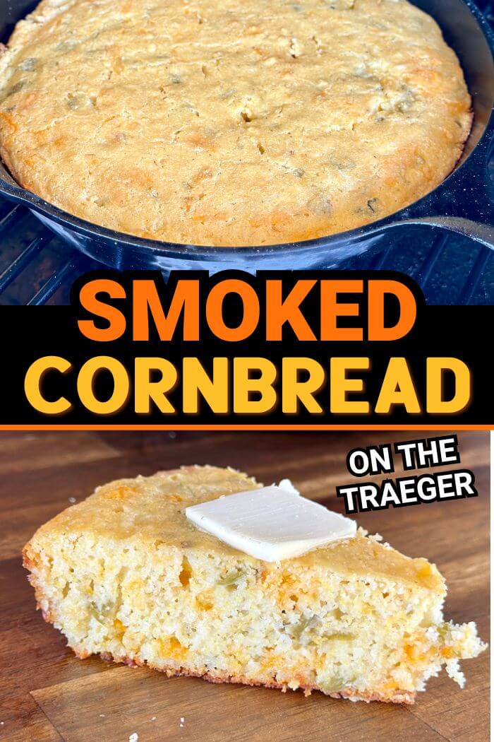 Loaded Smoked Cornbread with Cheese and Green Chiles | Pellets and Pits