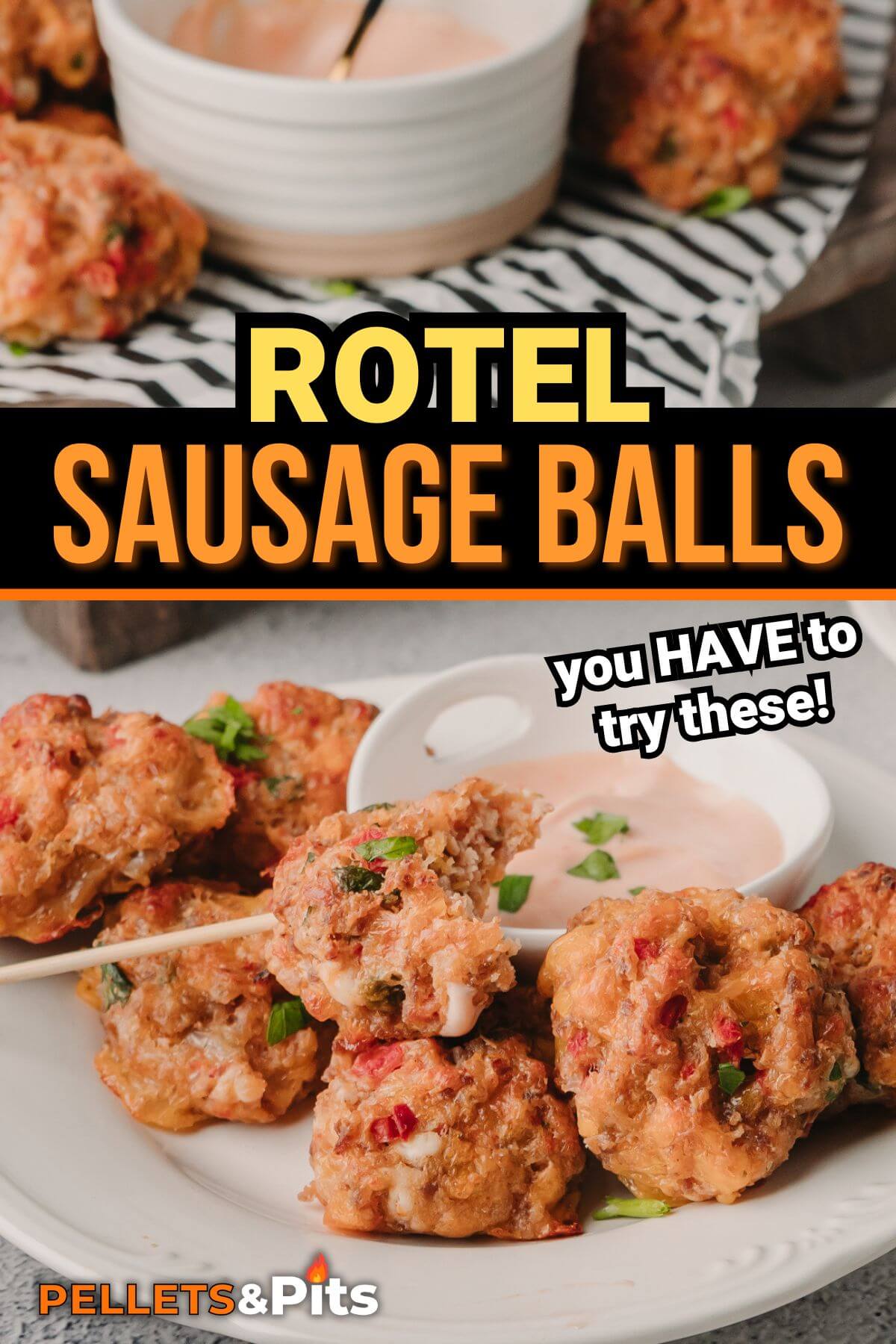 Rotel Cream Cheese Sausage Balls | Pellets and Pits