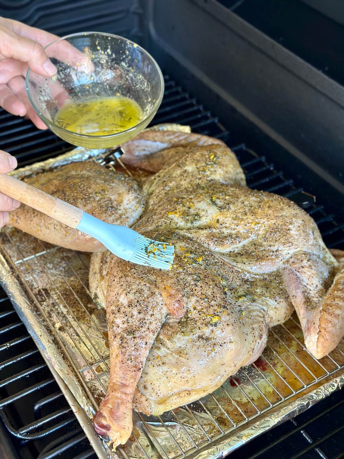 Orange Glazed Smoked Turkey with Orange Juice Brine | Pellets and Pits