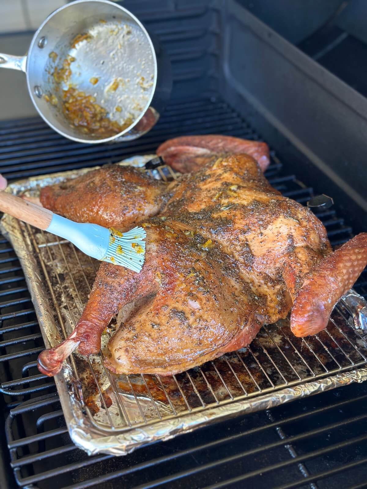 Orange Glazed Smoked Turkey with Orange Juice Brine | Pellets and Pits