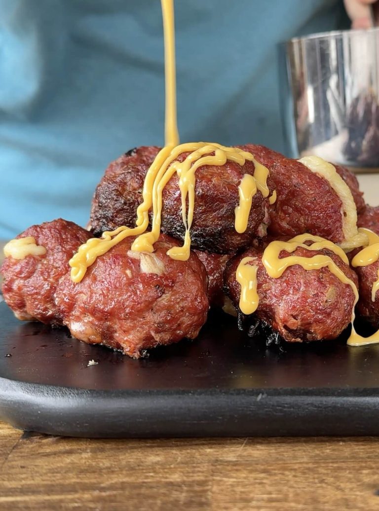 Smoked Philly Cheesesteak Meatballs | Pellets and Pits