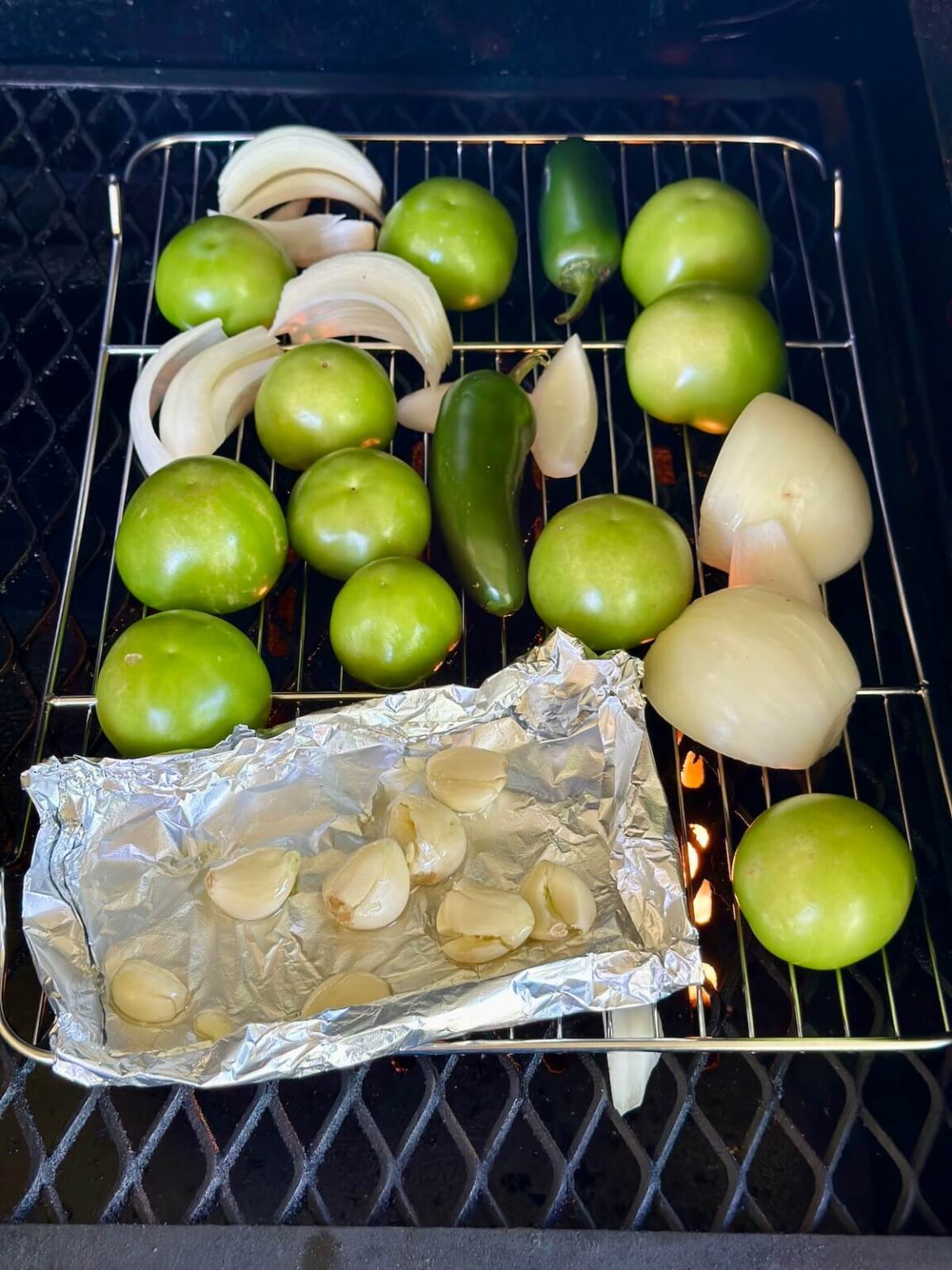 Grilled Tomatillo Salsa Verde | Pellets and Pits