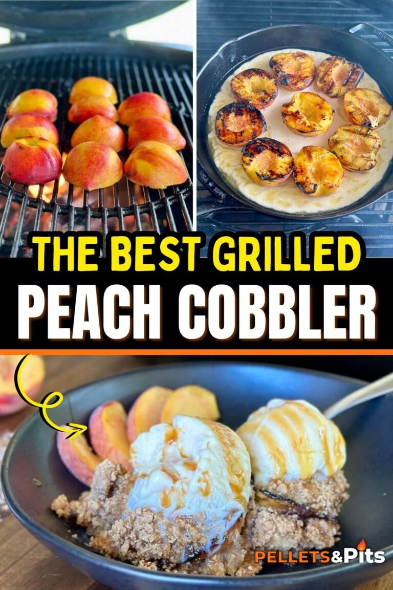 Grilled Peach Cobbler with Streusel Topping | Pellets and Pits