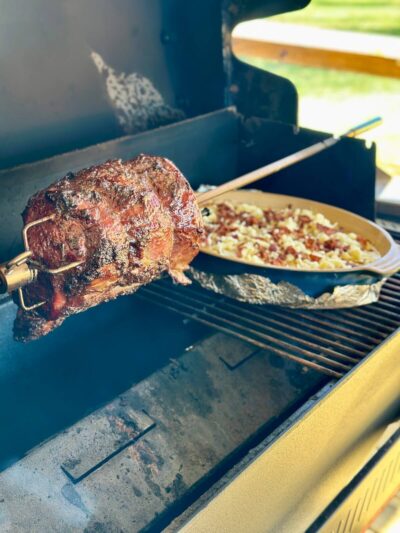 Rotisserie Prime Rib with Horseradish Garlic Butter Crust | Pellets and ...